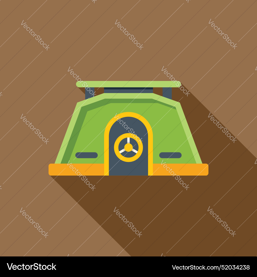 Green bunker providing protection during wartime Vector Image