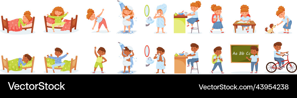 Little Girl Brushing Teeth Vector Images (over 740)