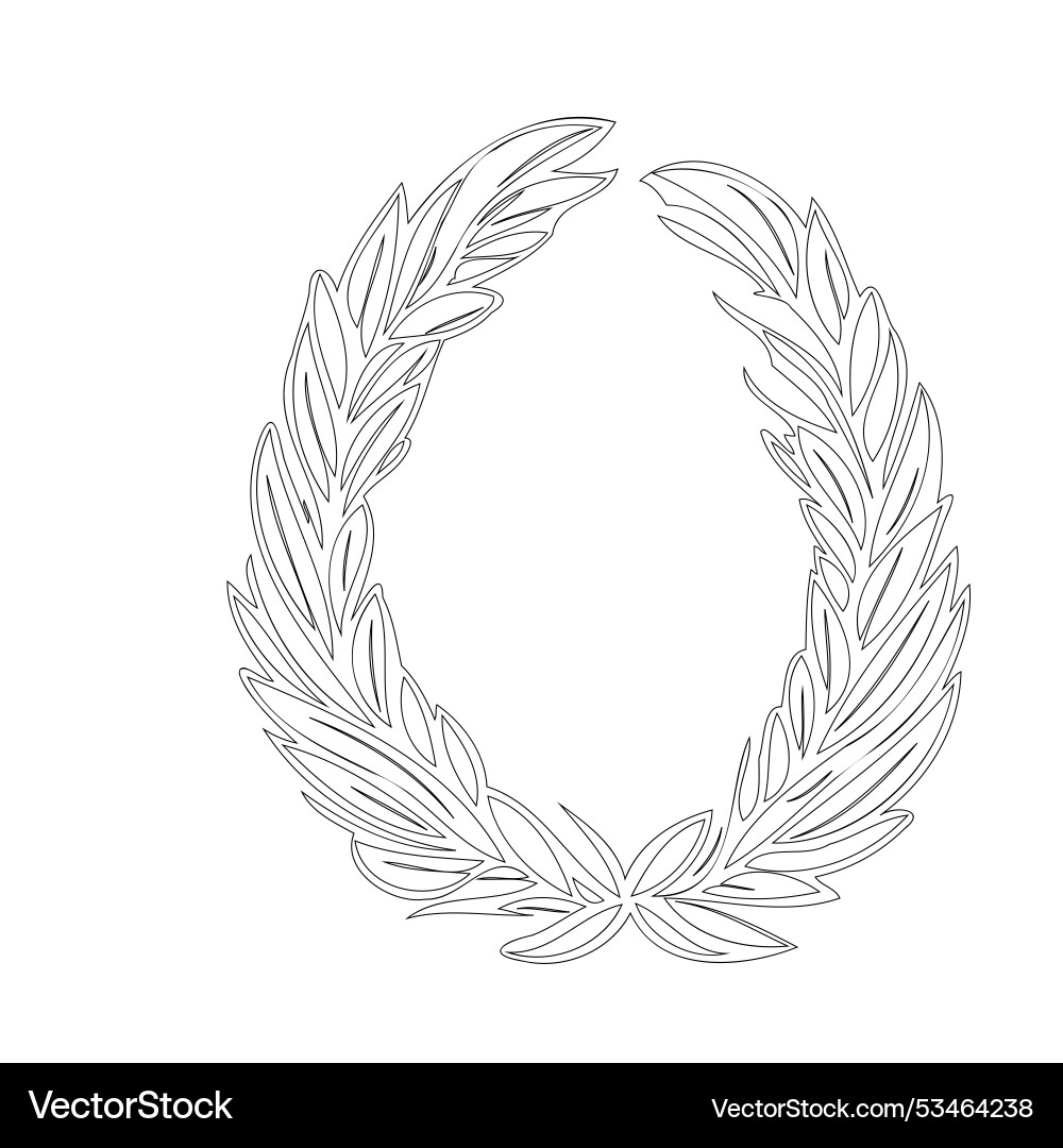 Laurel wreath outline sketch Royalty Free Vector Image