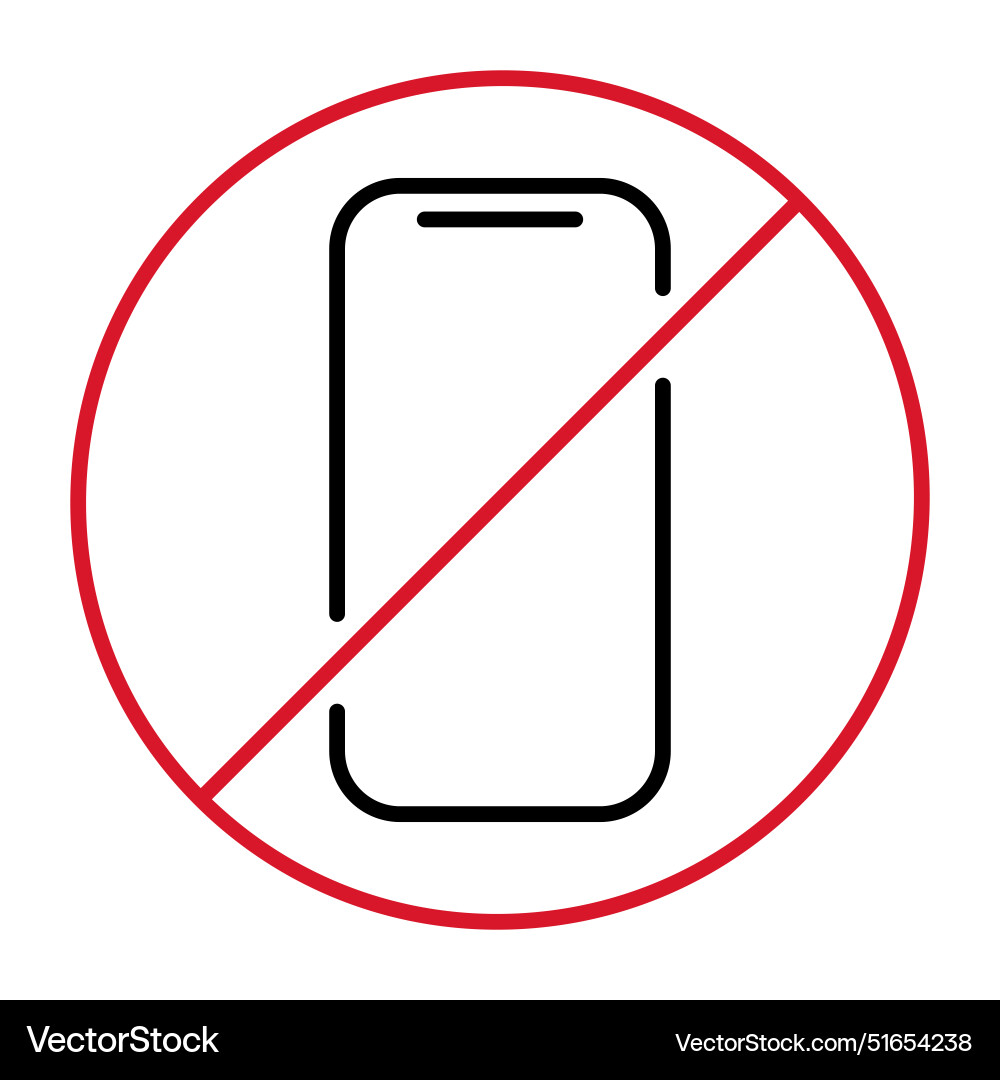 Mobile forbidden icon no use phone sign ban Vector Image