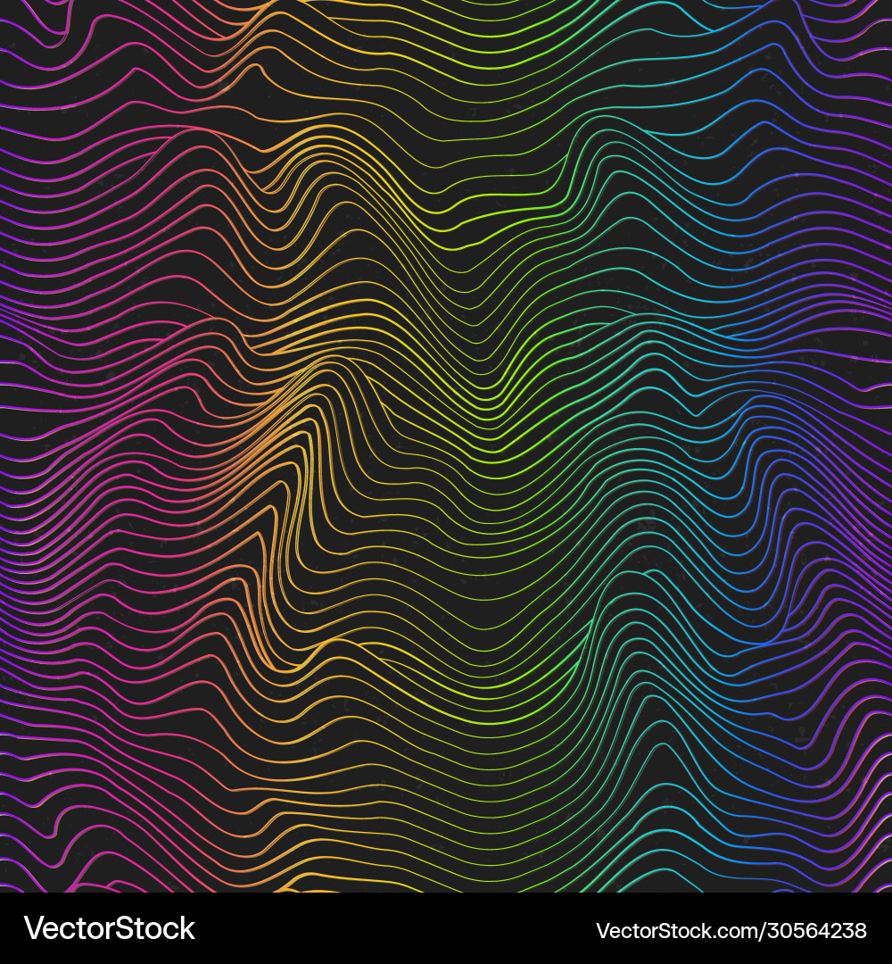 Neon wave geometric seamless pattern Royalty Free Vector