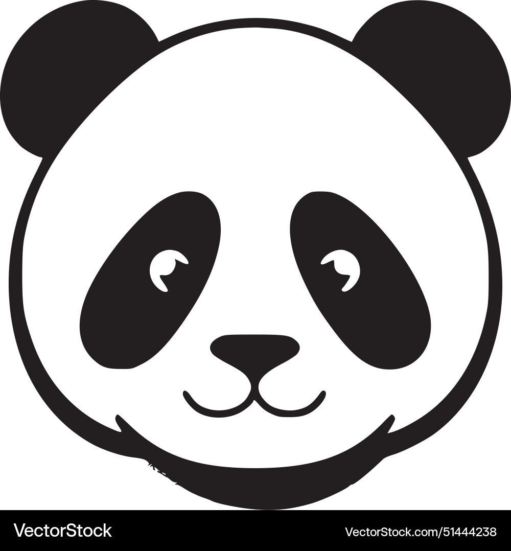 Panda - black and white isolated icon Royalty Free Vector