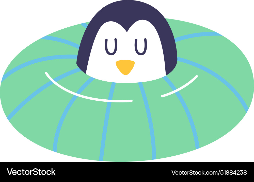 Penguin in swimming ring Royalty Free Vector Image