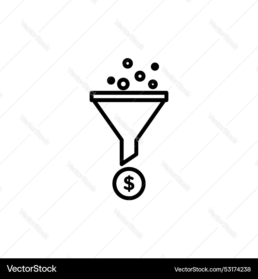 Sales funnel icon set conversion marketing Vector Image