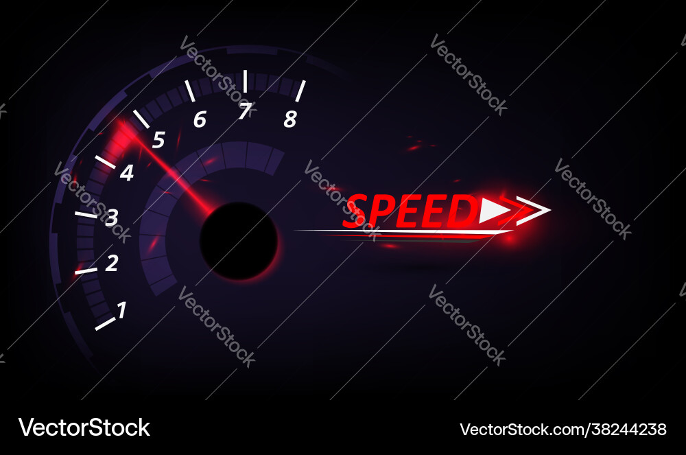 Speed motion background with fast speedometer car Vector Image