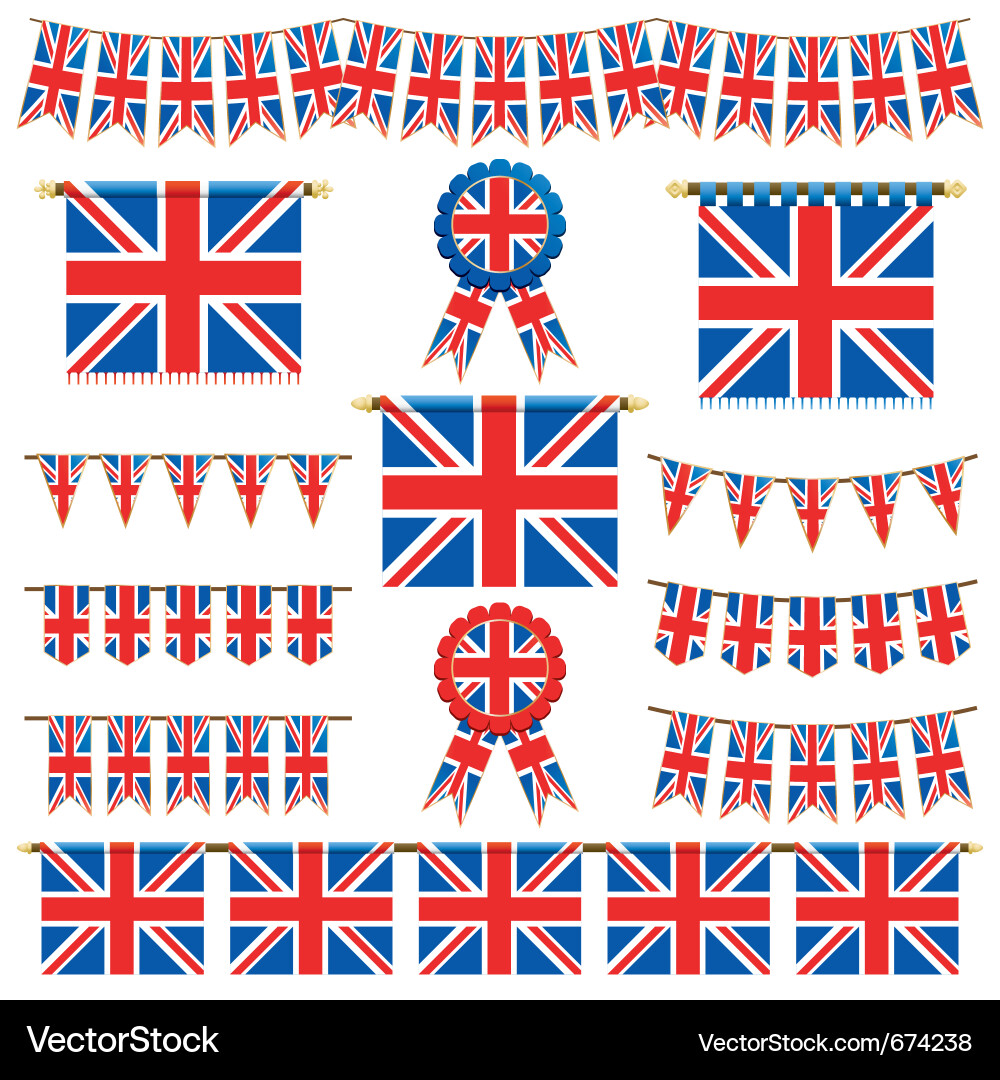 Union jack banners Royalty Free Vector Image - VectorStock