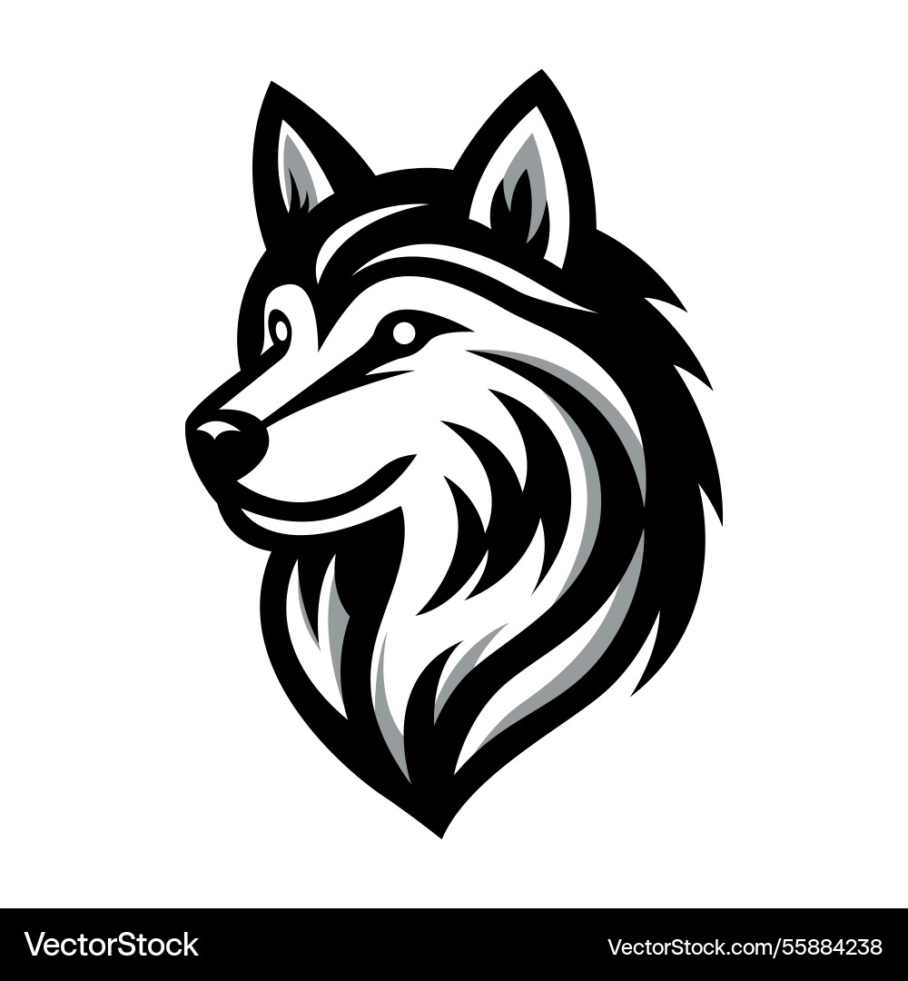 Wolf head logo iconic elegant and modern Vector Image