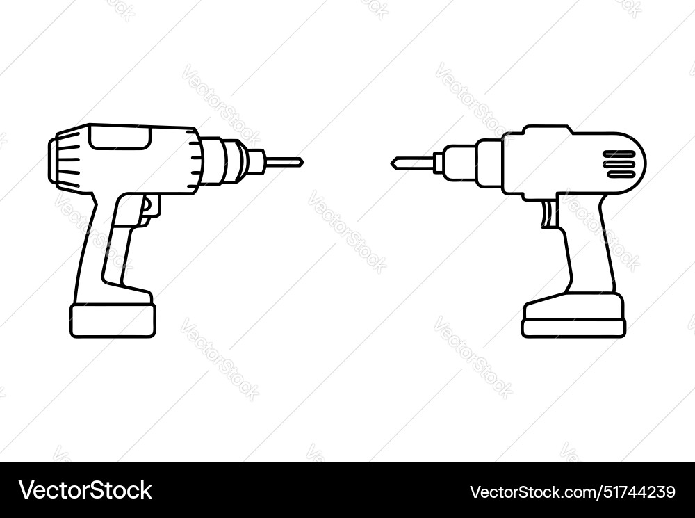 A set of hand drill Royalty Free Vector Image - VectorStock
