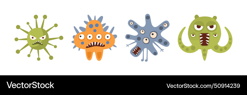 Aggressive fantastic alien microorganism Vector Image
