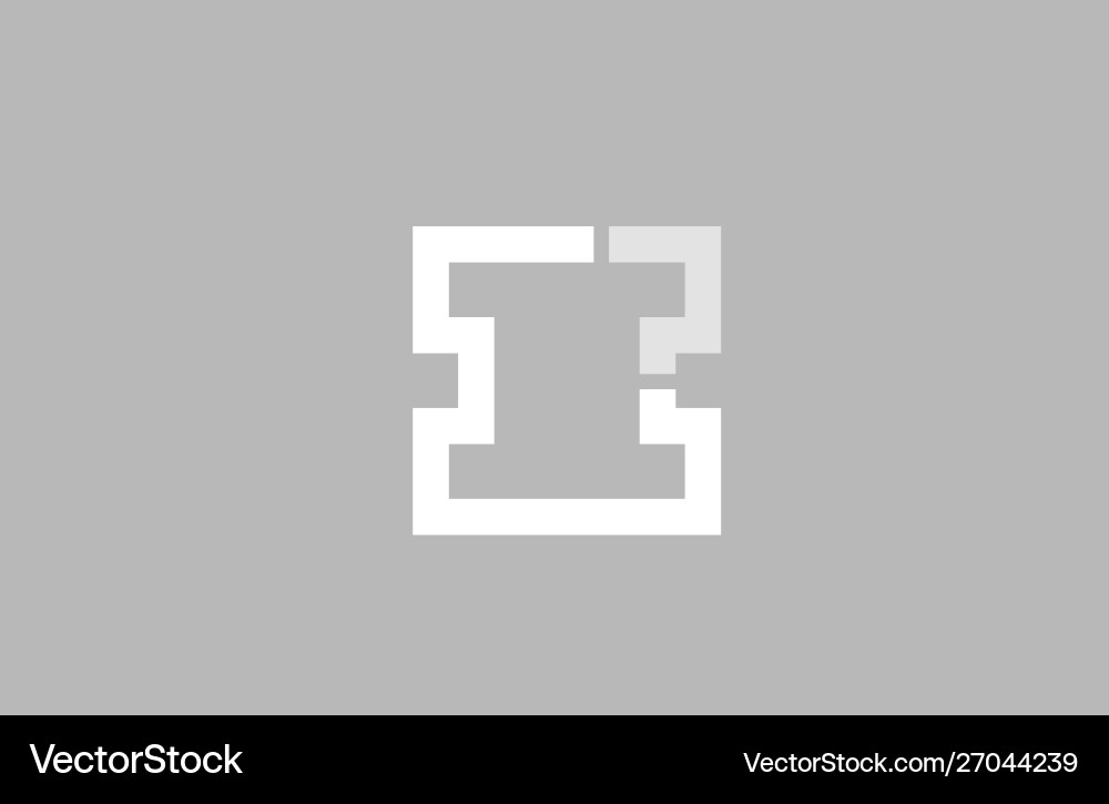 Alphabet letter i in grey white colors Royalty Free Vector