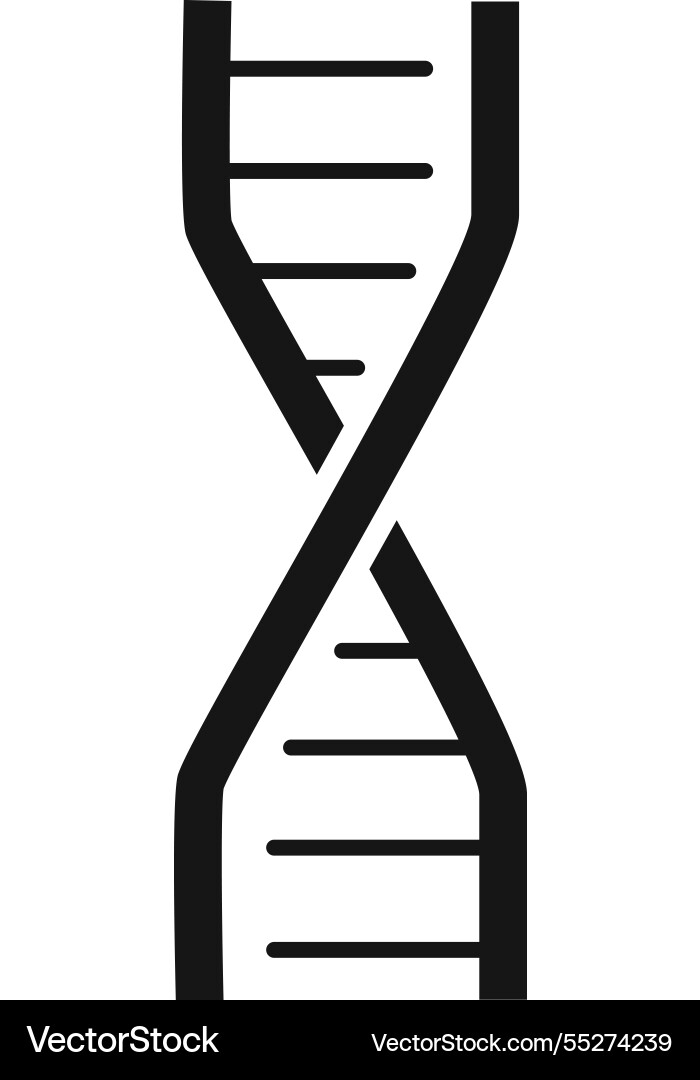 Black and white depicting a dna Royalty Free Vector Image
