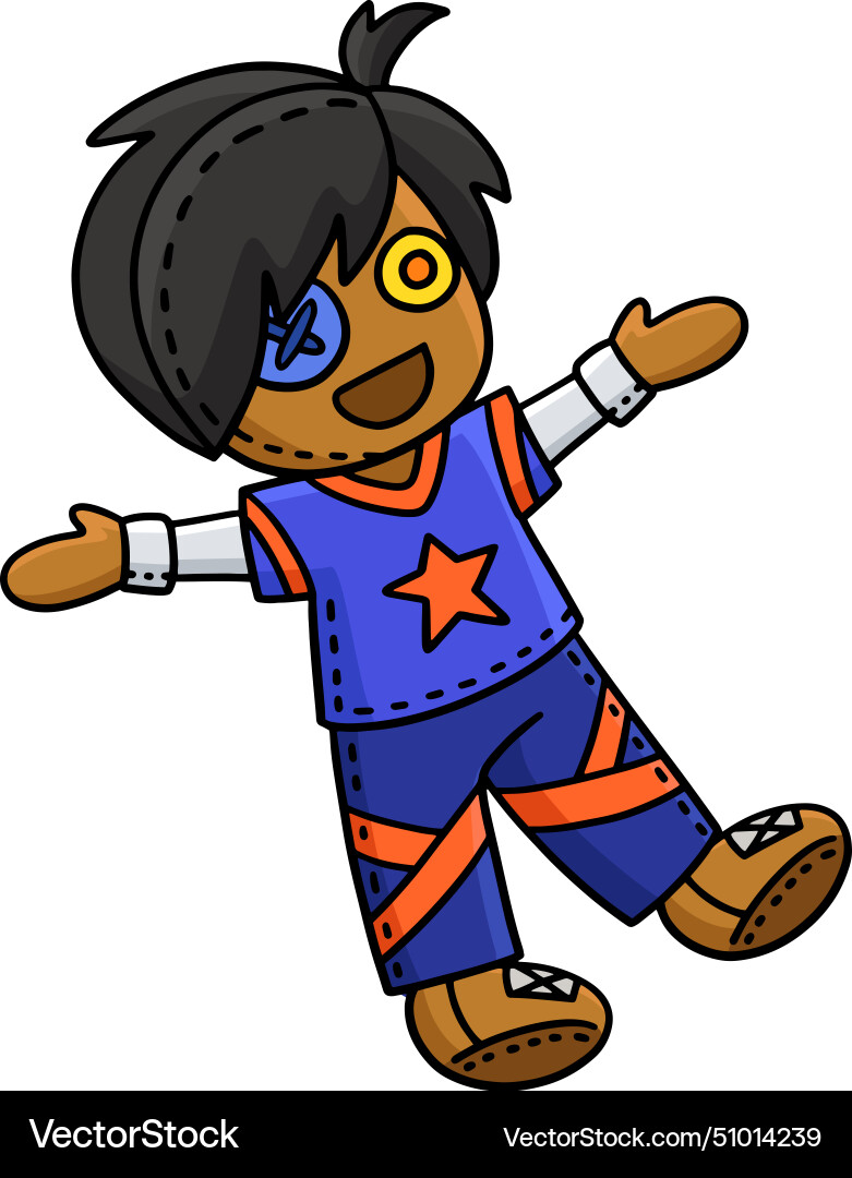 Boy plushie cartoon colored clipart Royalty Free Vector