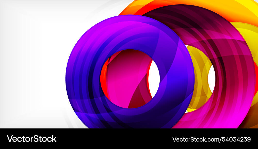 Bright colorful circles with light effects Vector Image