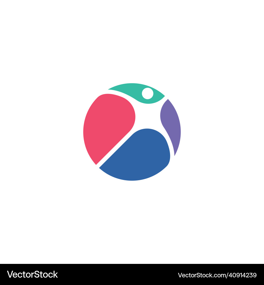 Circle people logo design Royalty Free Vector Image