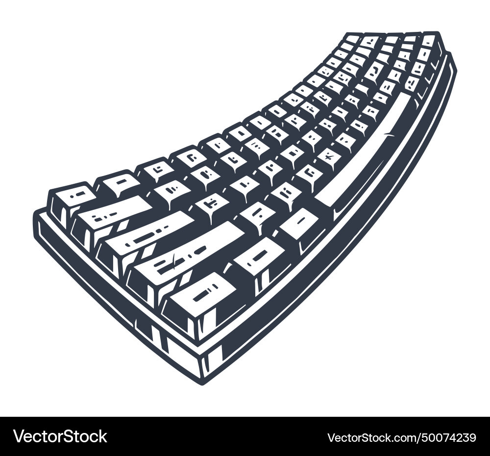 Computer keyboard gamer label monochrome Vector Image