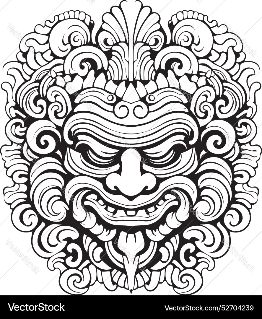 Decorative borong elements balinese icon design Vector Image