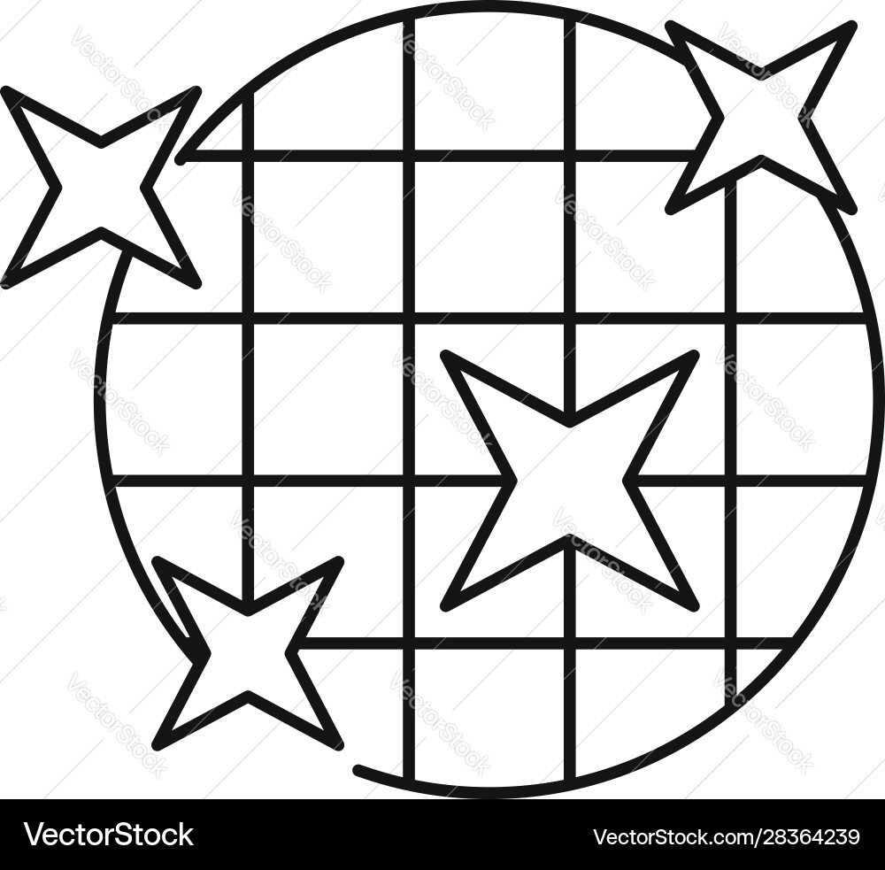 Disco Ball Icon - Metallic Outline Royalty Free Vector Image
