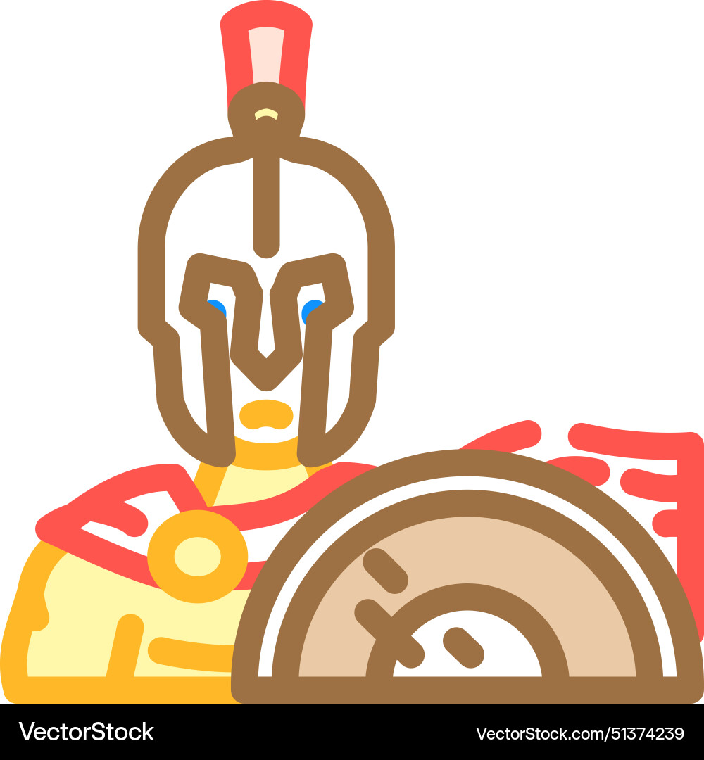Gladiator sparta warrior color icon Royalty Free Vector
