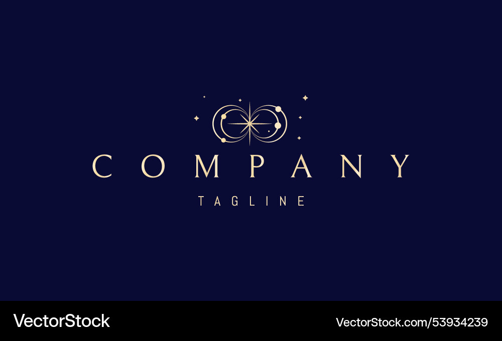 Golden logo with an abstract image Royalty Free Vector Image