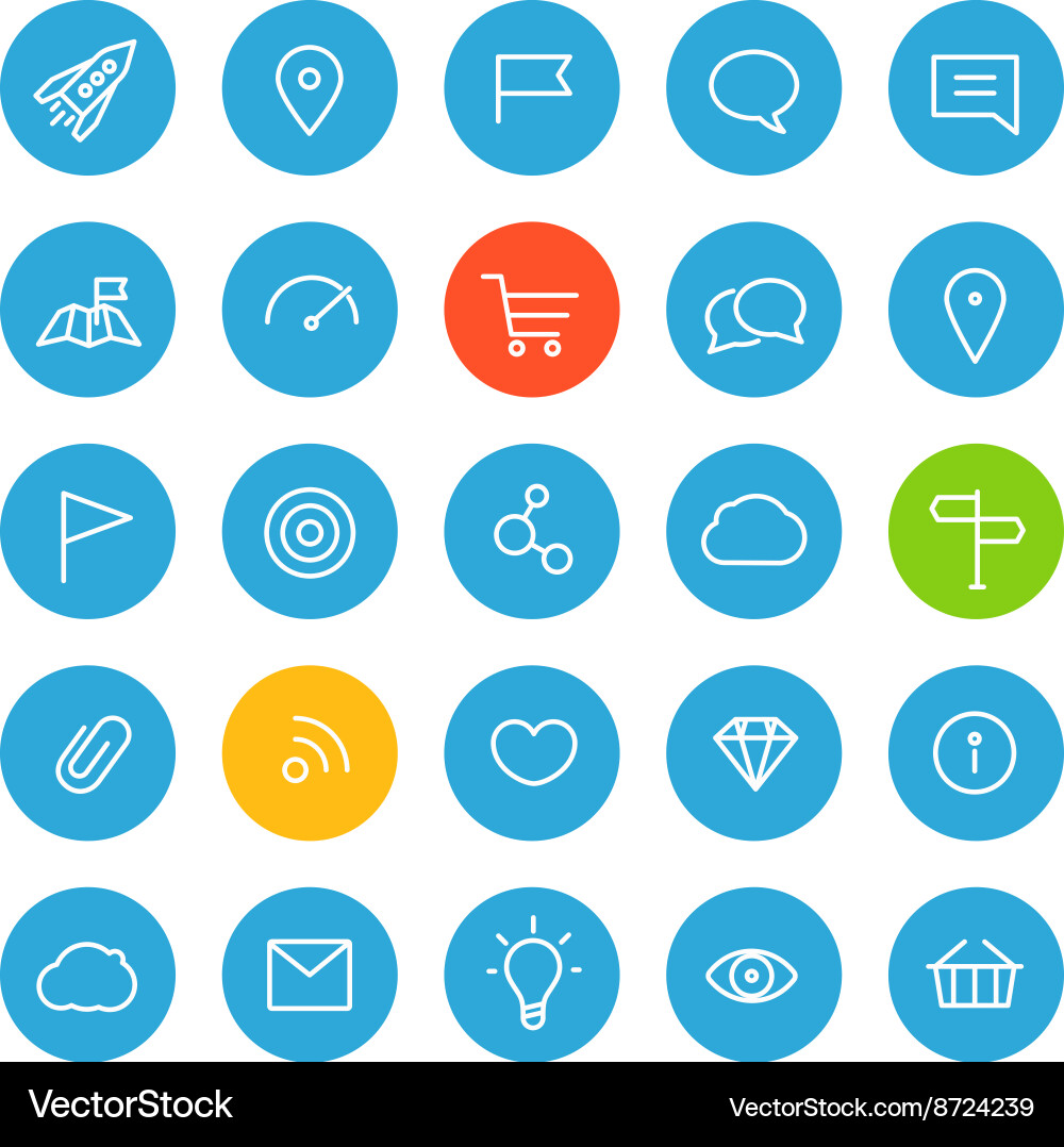 Modern web and mobile application pictograms Vector Image