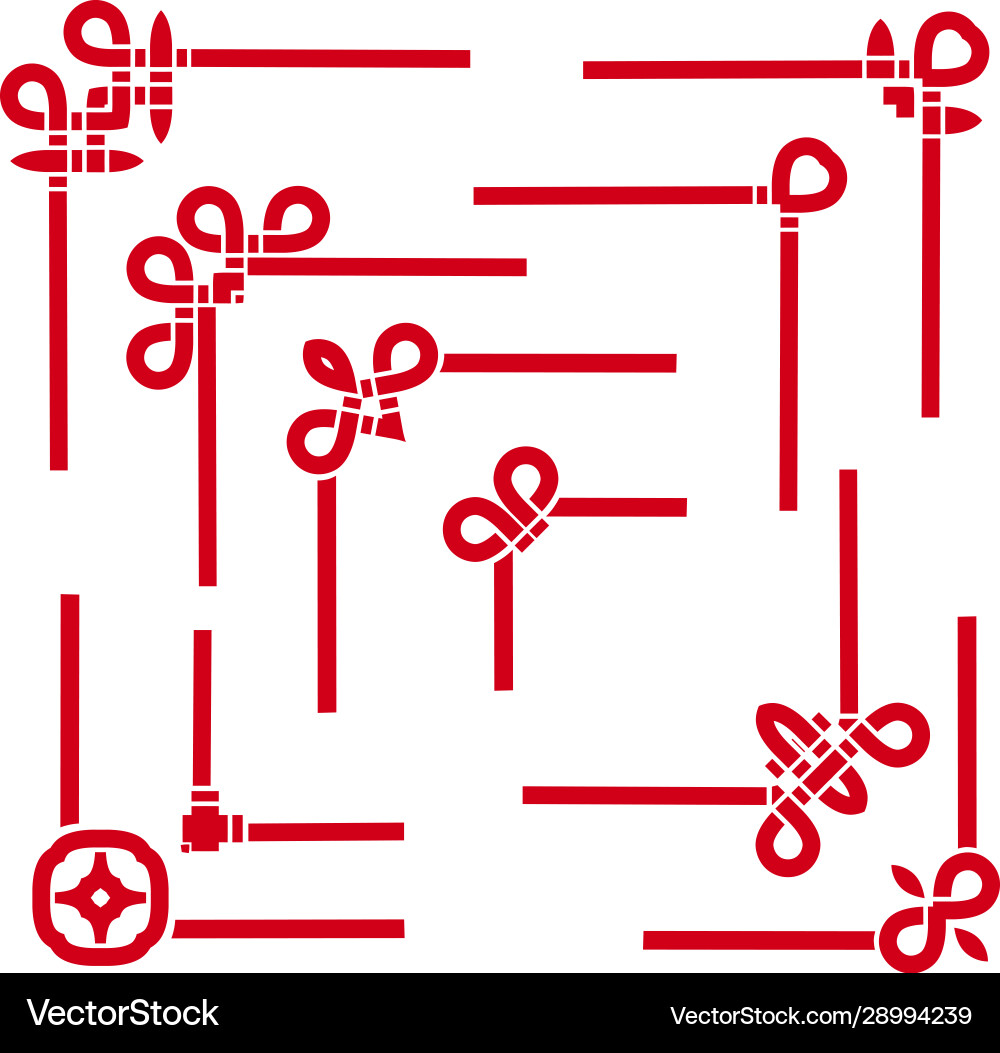 Red template corner in asian style with chinese Vector Image