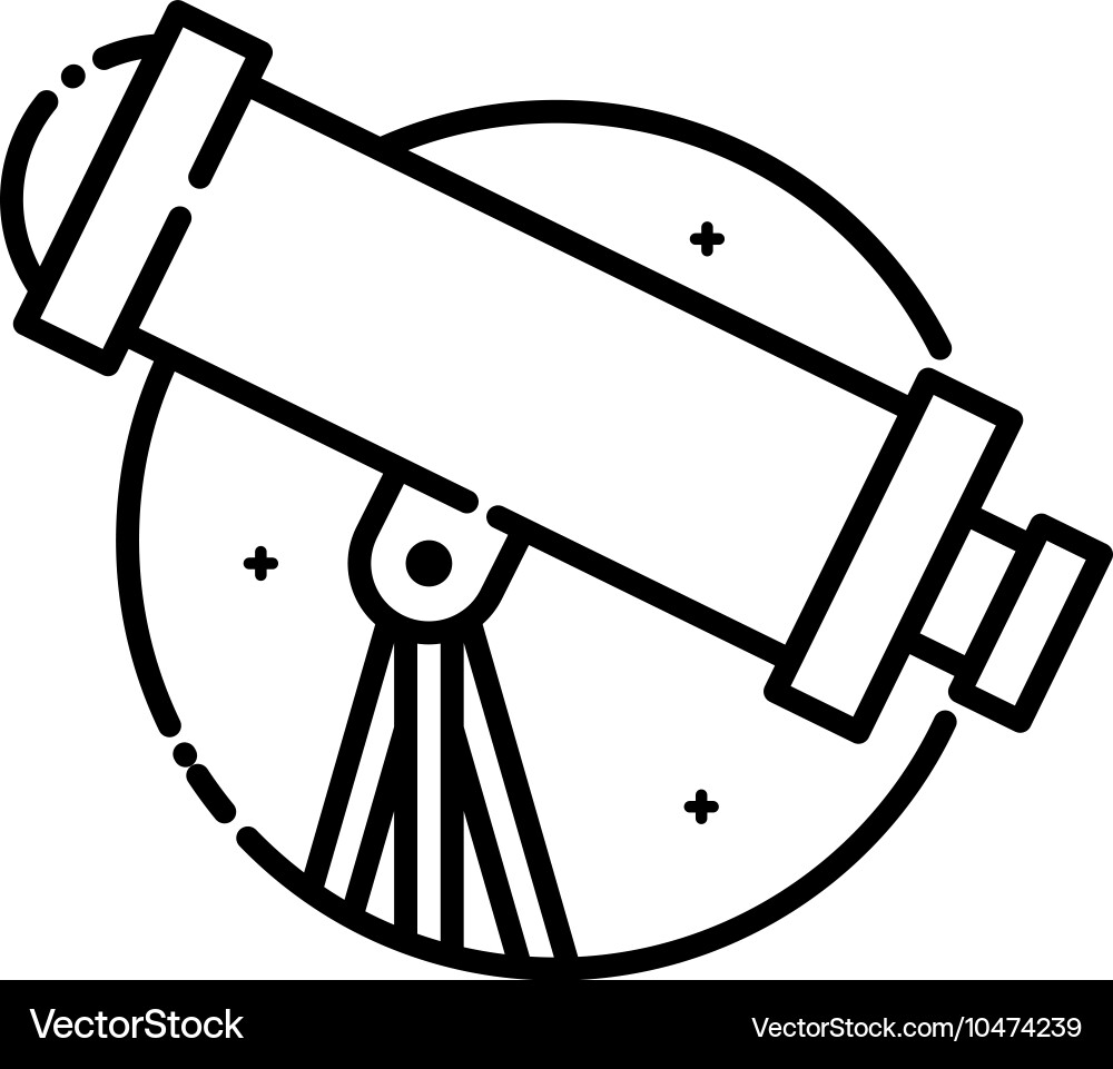 Telescope under the stars Royalty Free Vector Image