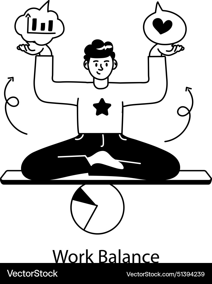 Work balance Royalty Free Vector Image - VectorStock