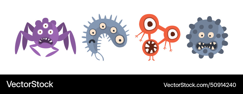 Aggressive fantastic alien microorganism Vector Image