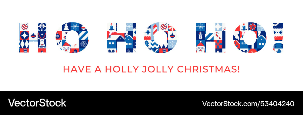 Bold ho-ho-ho merry christmas typography Vector Image