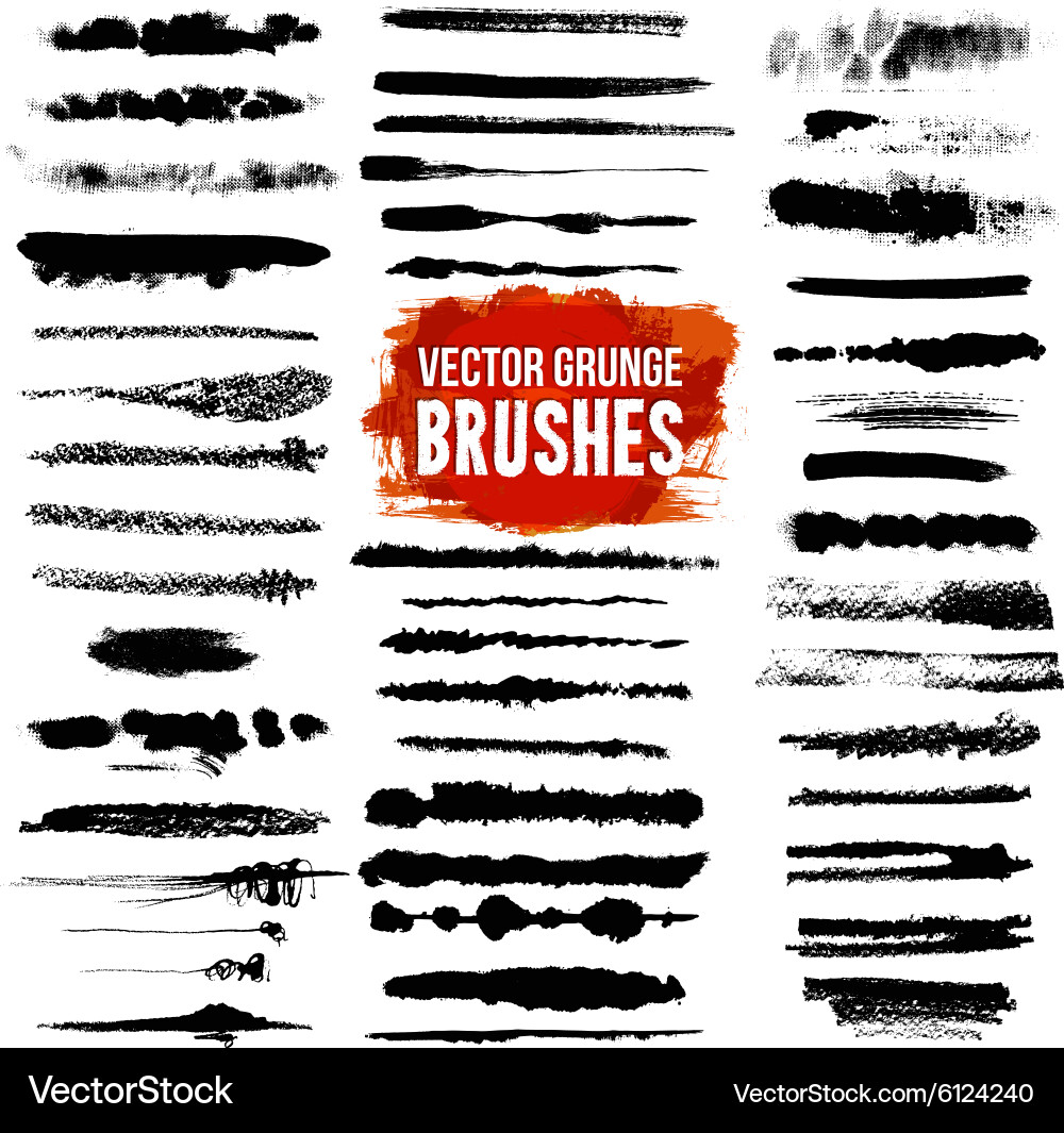 Brush style set Royalty Free Vector Image - VectorStock
