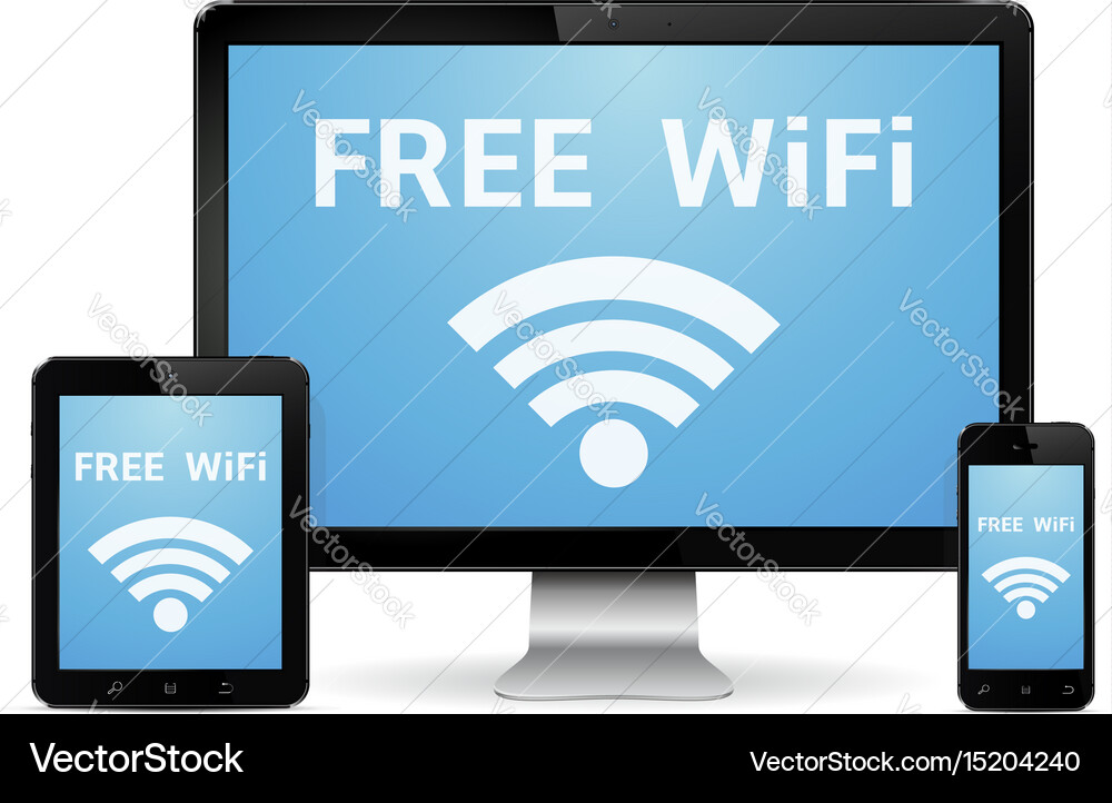 Free WiFi Network Connection Royalty Free Vector Image