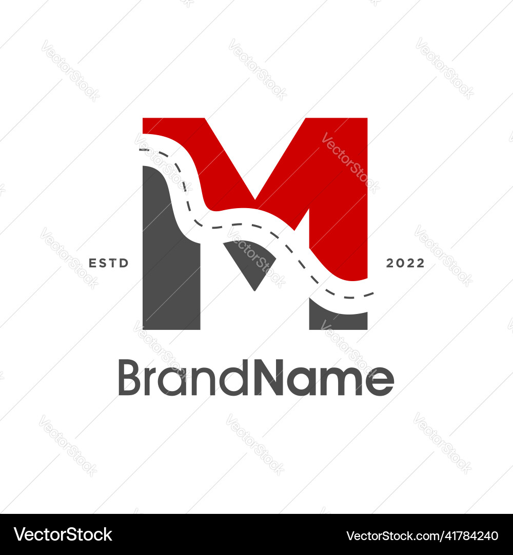 Initial m pathway Royalty Free Vector Image - VectorStock