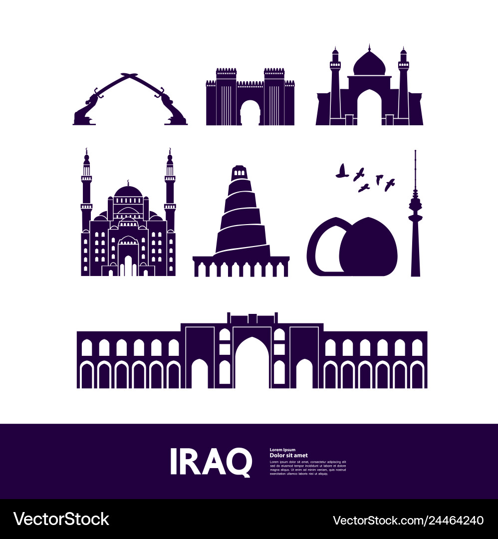 Iraq travel destination Royalty Free Vector Image