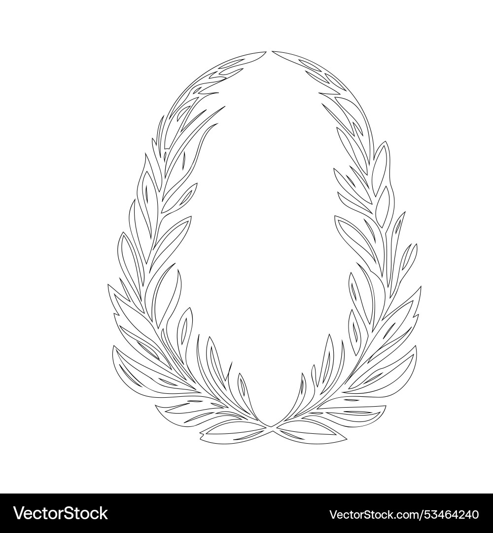 Laurel wreath outline sketch Royalty Free Vector Image