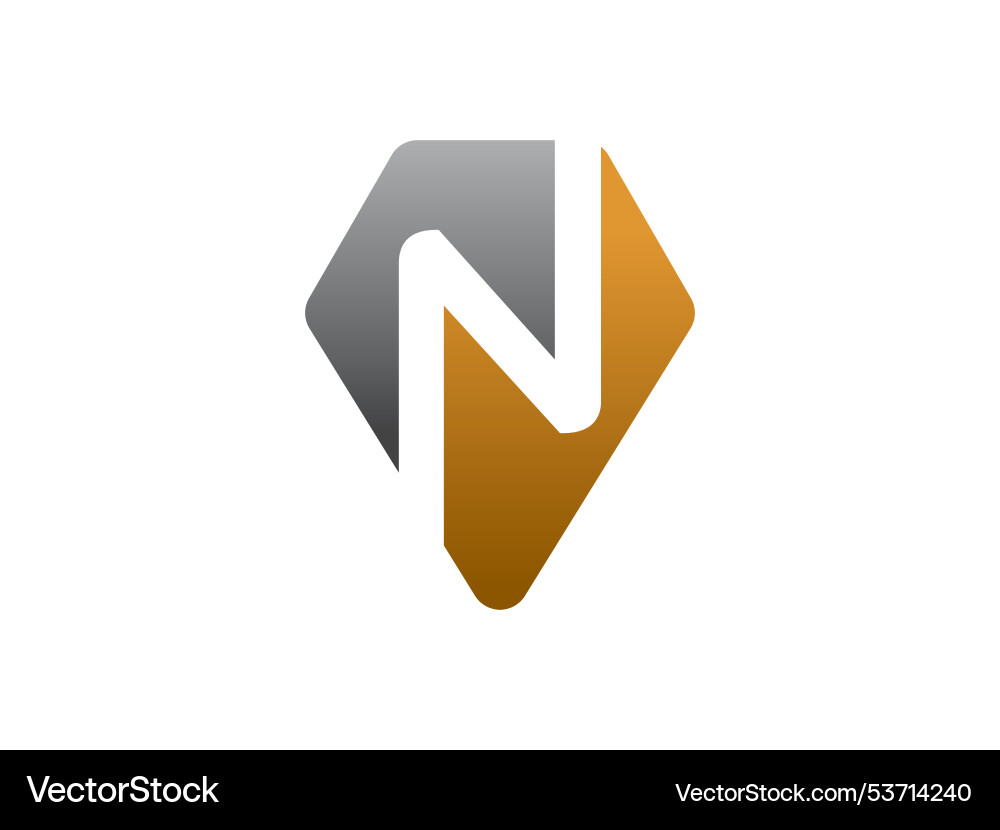 Letter n point logo or symbol template design Vector Image