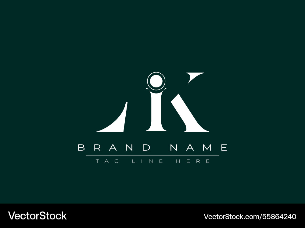 Lik abstract letter logo design Royalty Free Vector Image