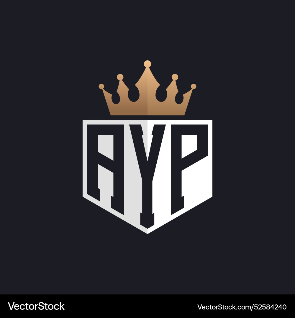Luxury ayp logo with crown elegant initials Vector Image