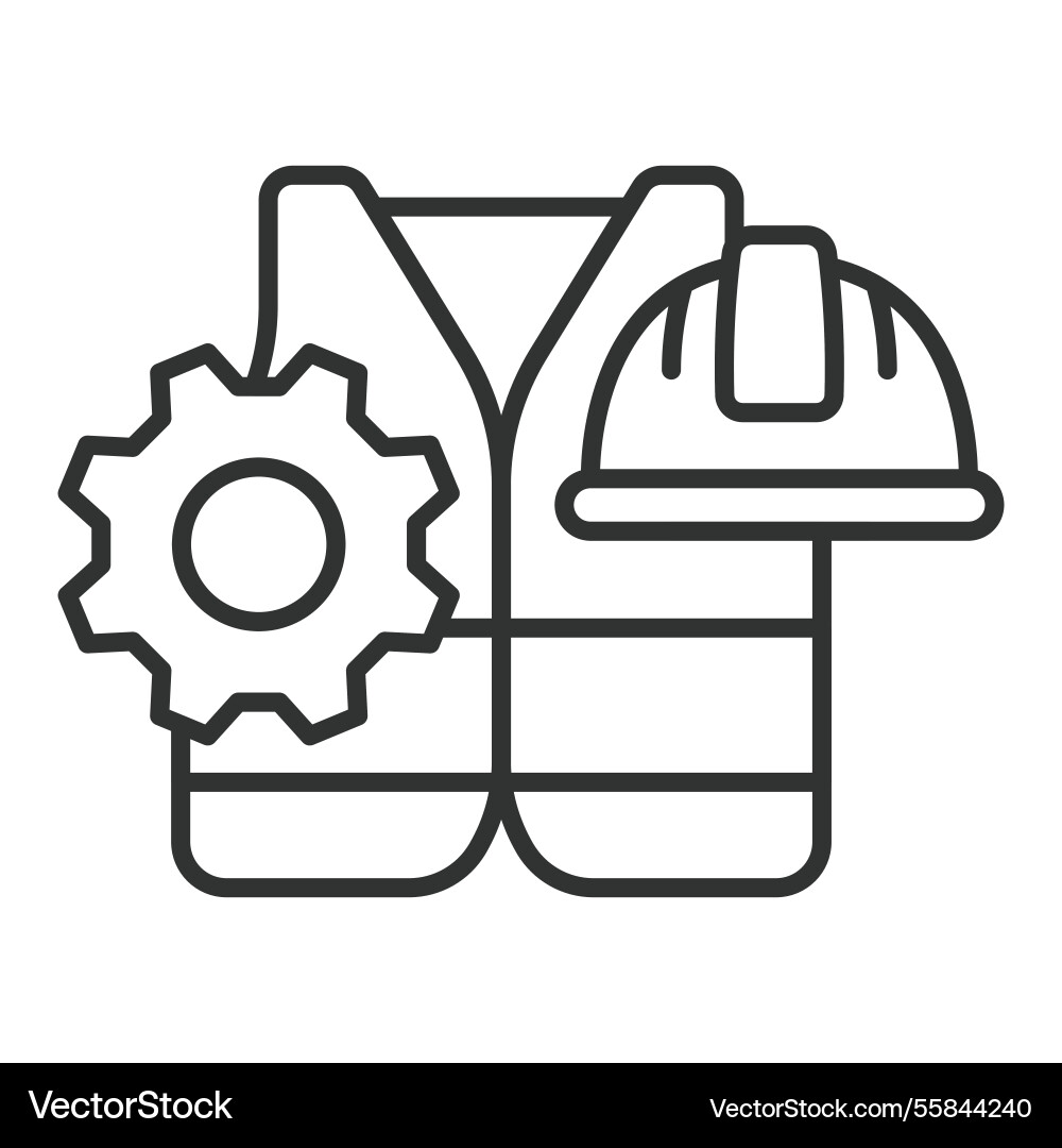 Occupational safety icon in line design workplace Vector Image