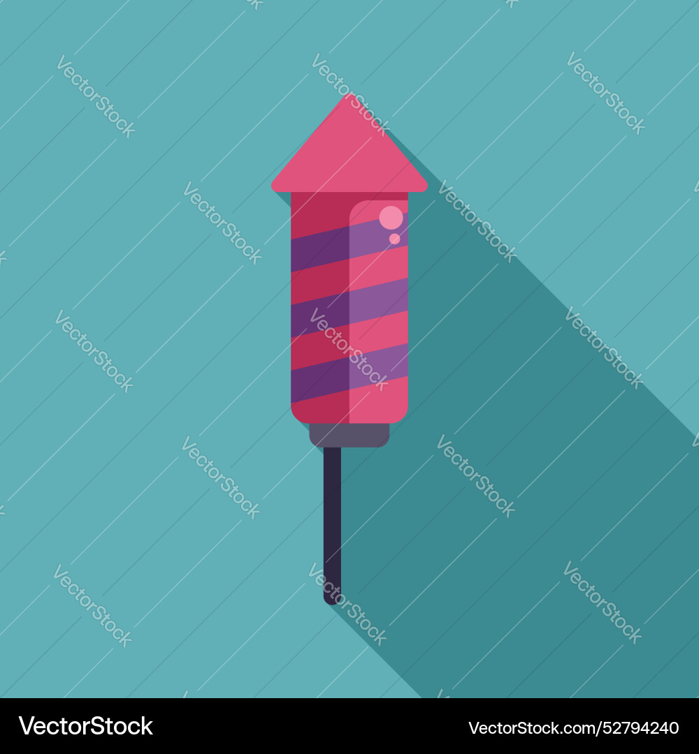 Pink firework rocket waiting to be launched Vector Image
