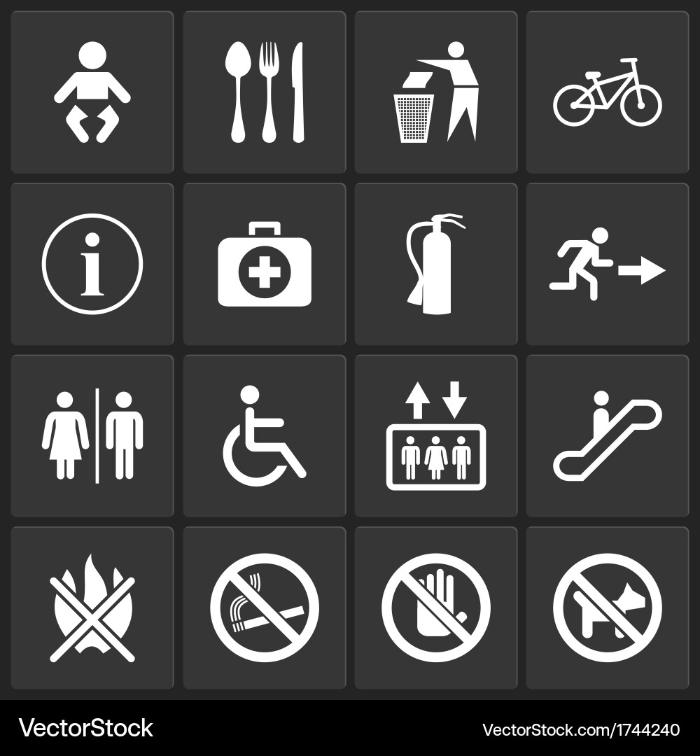 Public icons set Royalty Free Vector Image - VectorStock