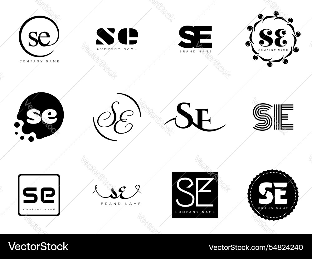 Se logo company template letter s and e logotype Vector Image