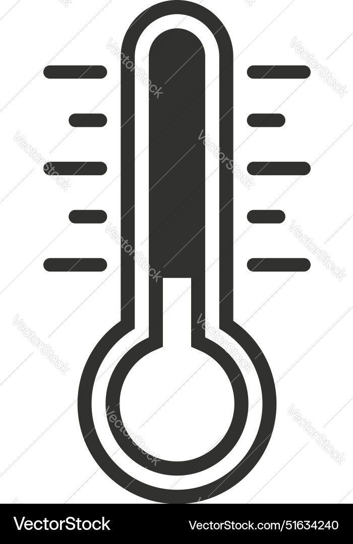 Thermometer showing increasing temperature icon Vector Image