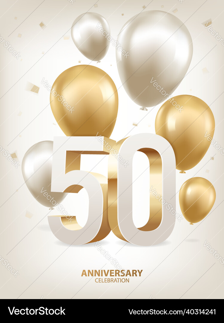 50th year anniversary background Royalty Free Vector Image