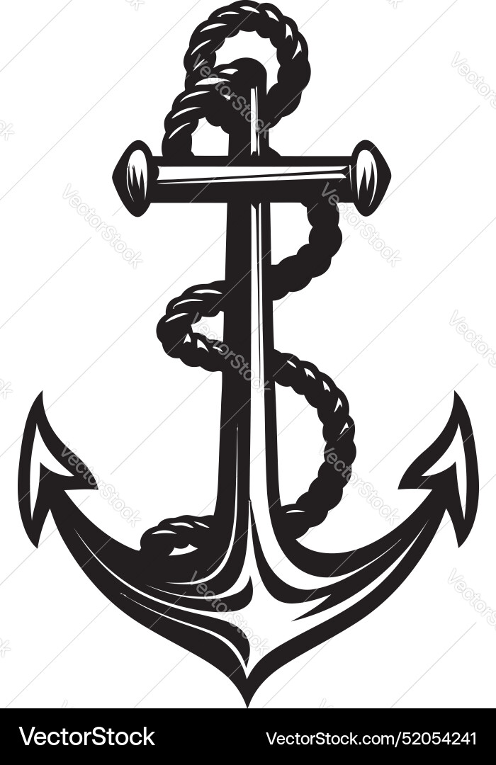 Anchored legacy ship anchor with rope design Vector Image