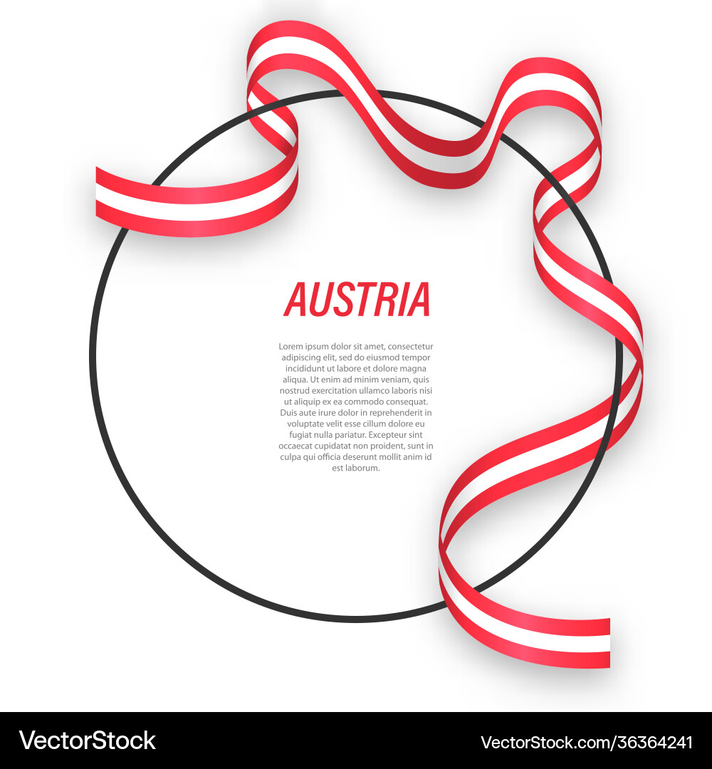 Austria Flag Ribbon Circle Royalty Free Vector Image