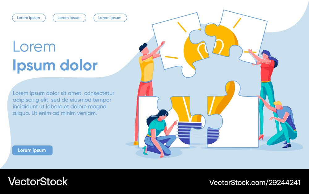 Banner composing ideas from puzzle pieces Vector Image