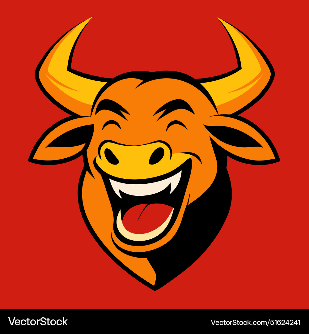Bull laughs icon Royalty Free Vector Image - VectorStock