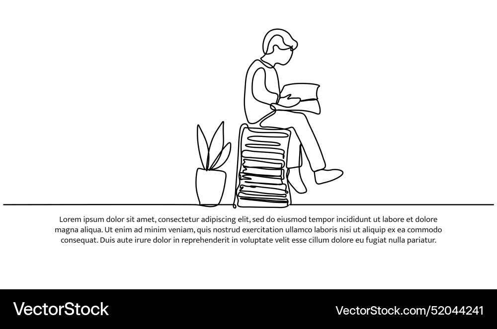 Continuous one line design of a little boy Vector Image