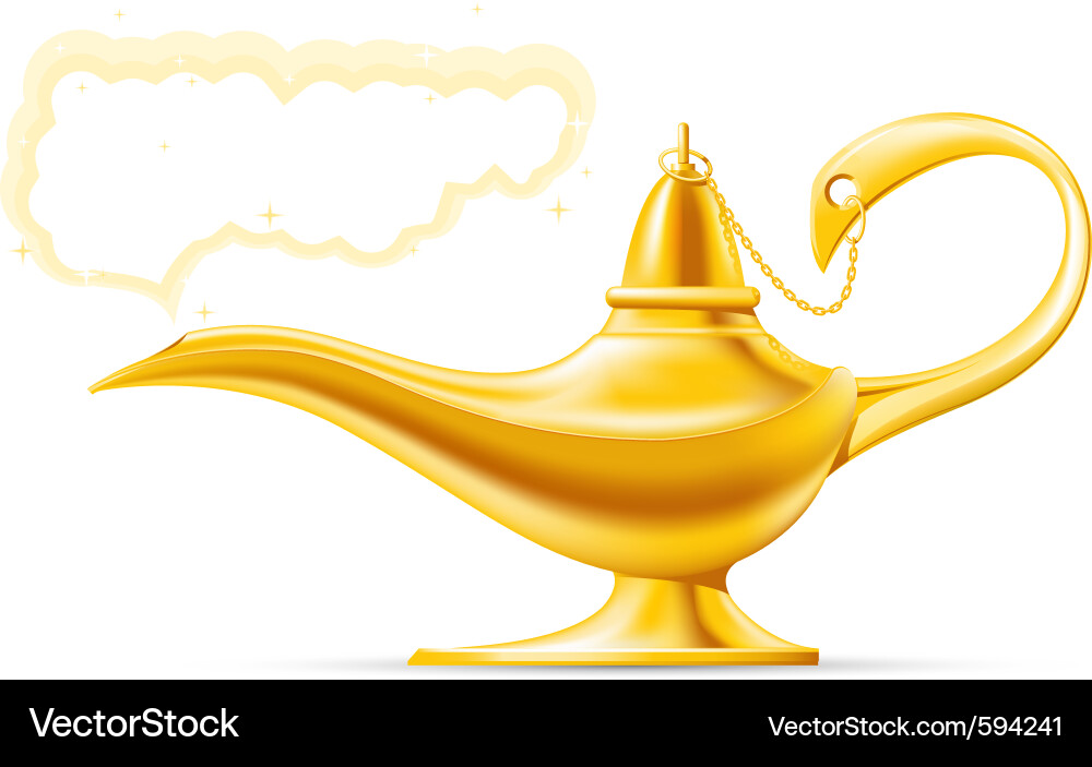Golden Aladdin Magic Lamp Royalty Free Vector Image