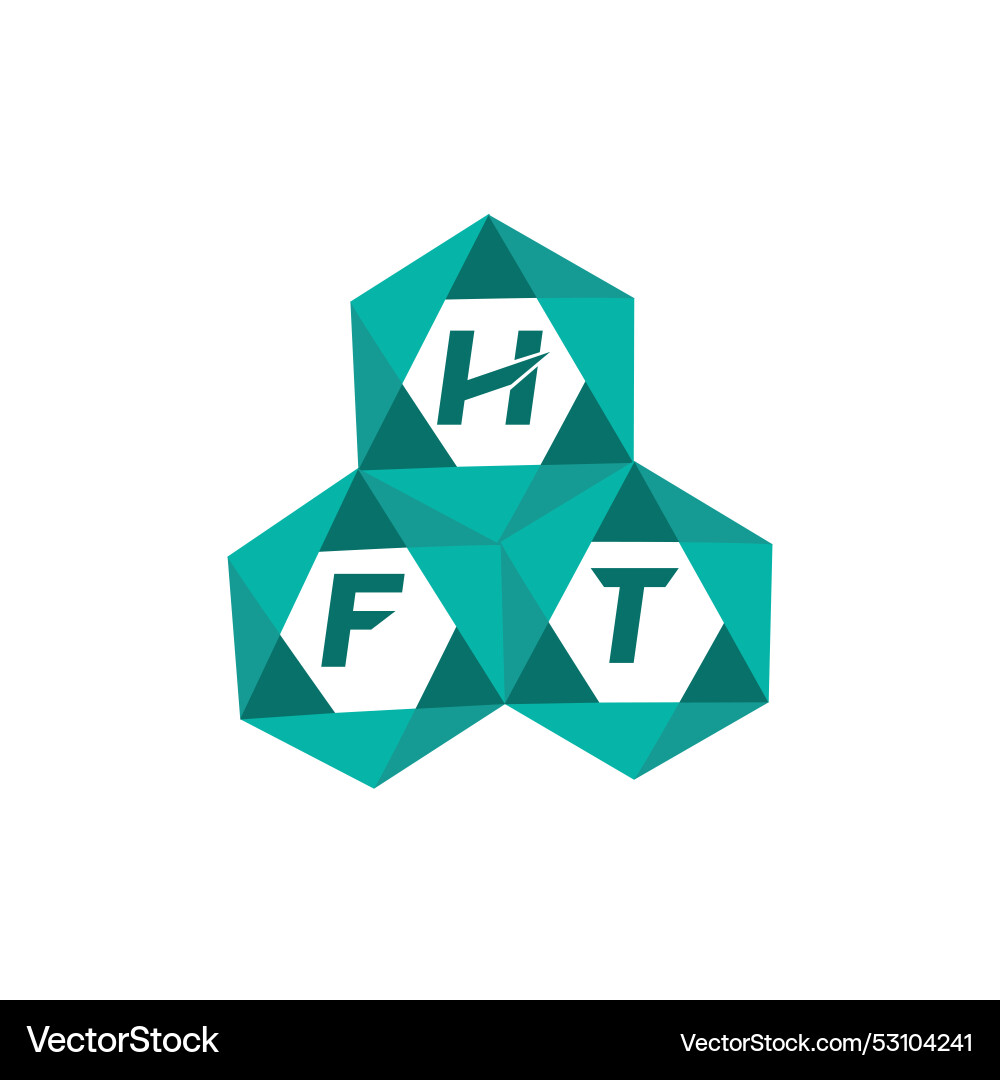 Hft creative minimalist letter logo unique Vector Image